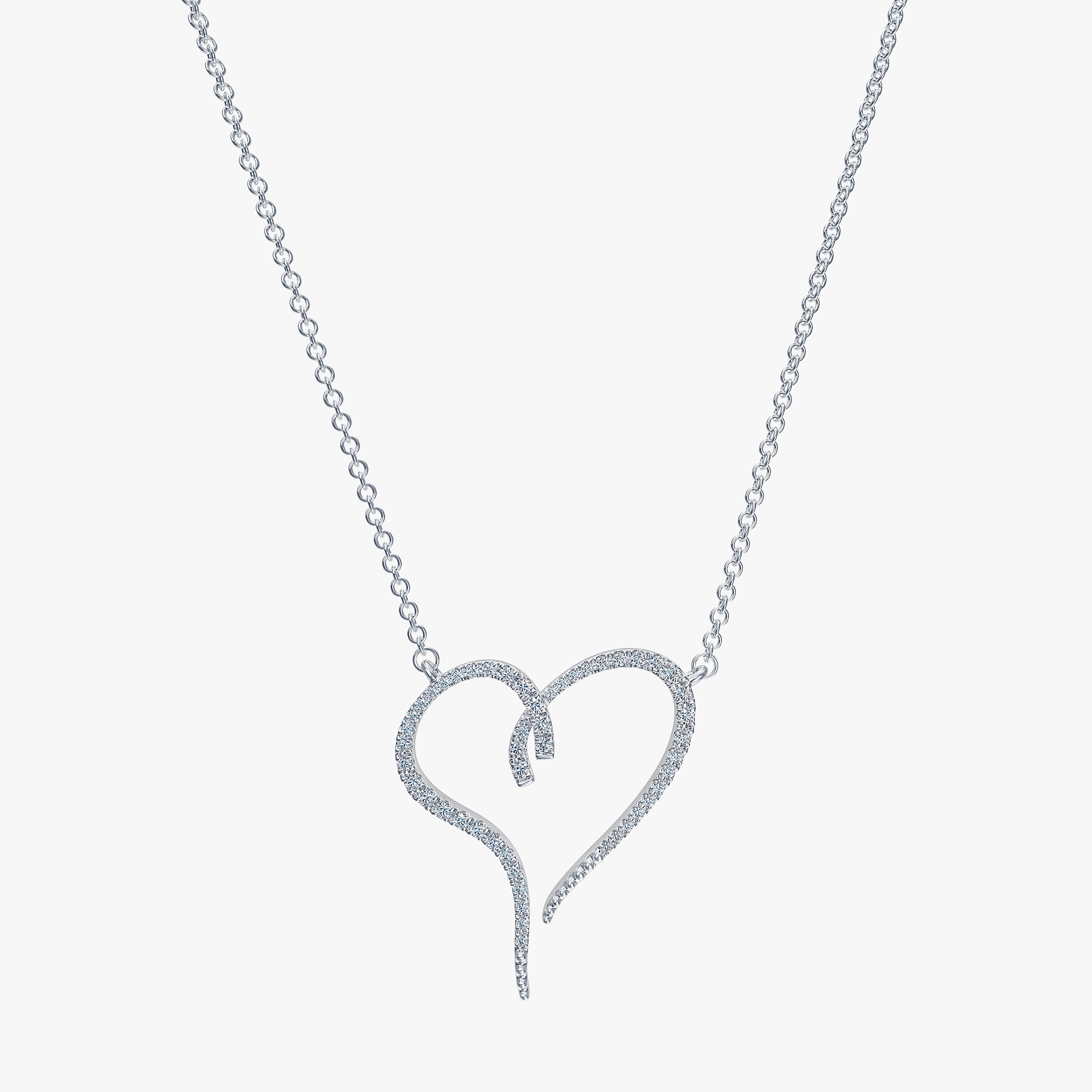 14 Kt White Gold 0.50 Ct Heart Diamond Necklace – J'evar